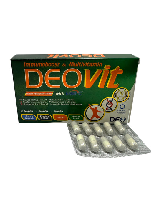 DeoVit Immunoboost & Multivitamin with Ester-C - 30 Capsules – Pharma2U