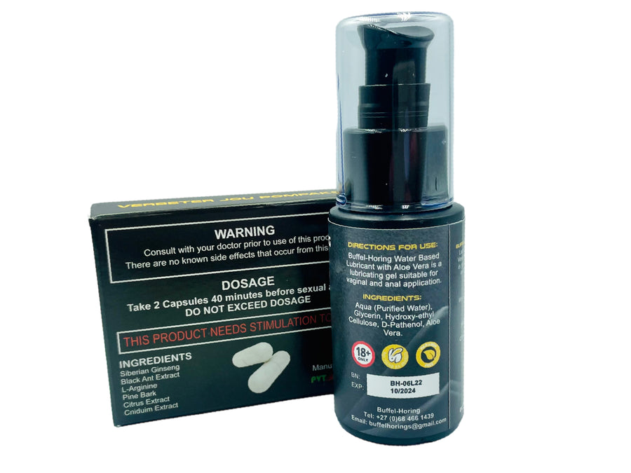 Buffel-Horing Erection Booster 15 Capsules & Buffel-Horing Lubricant 5 ...