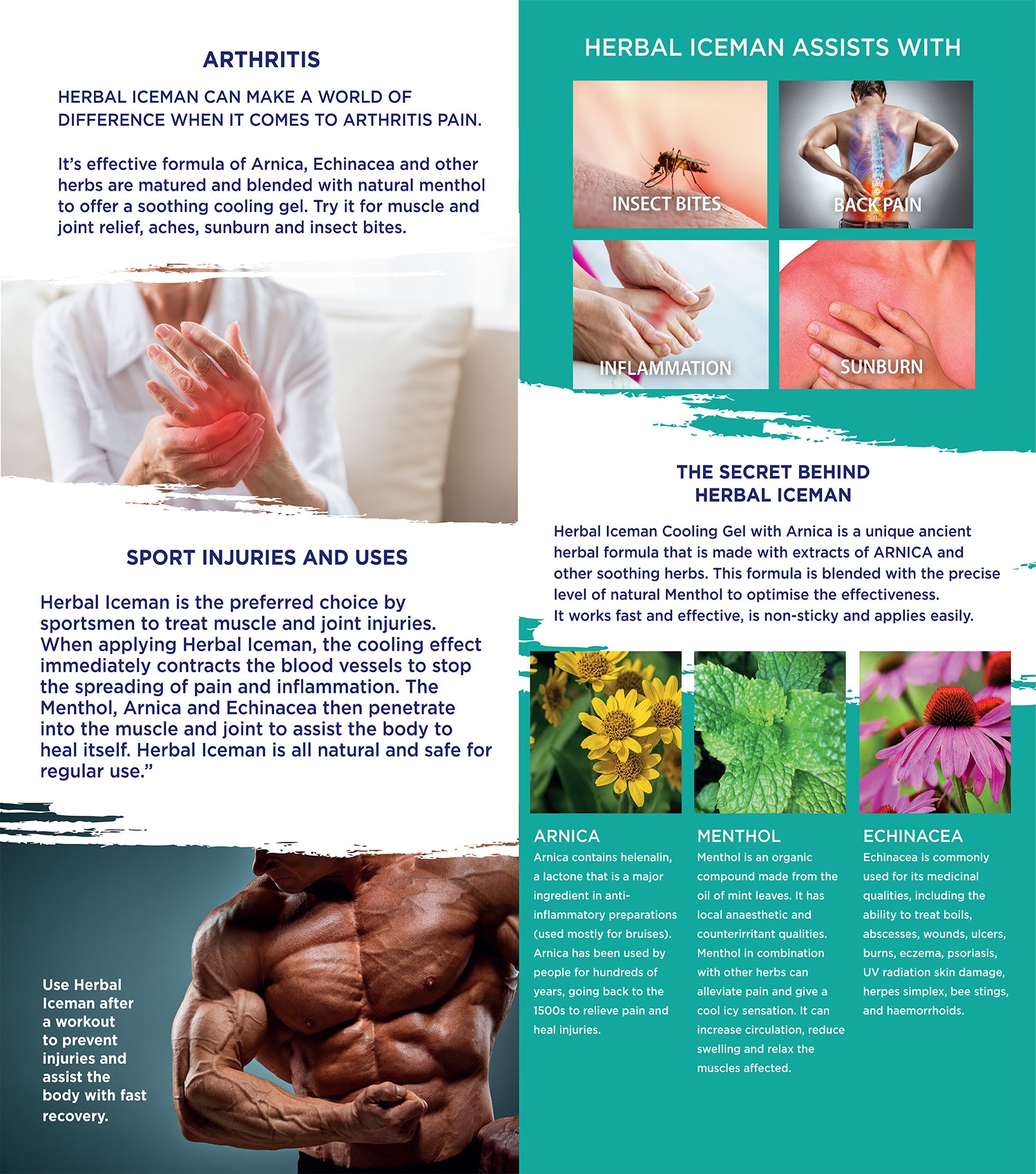 Herbal Iceman Cooling Gel with Arnica - 500ml – Pharma2U